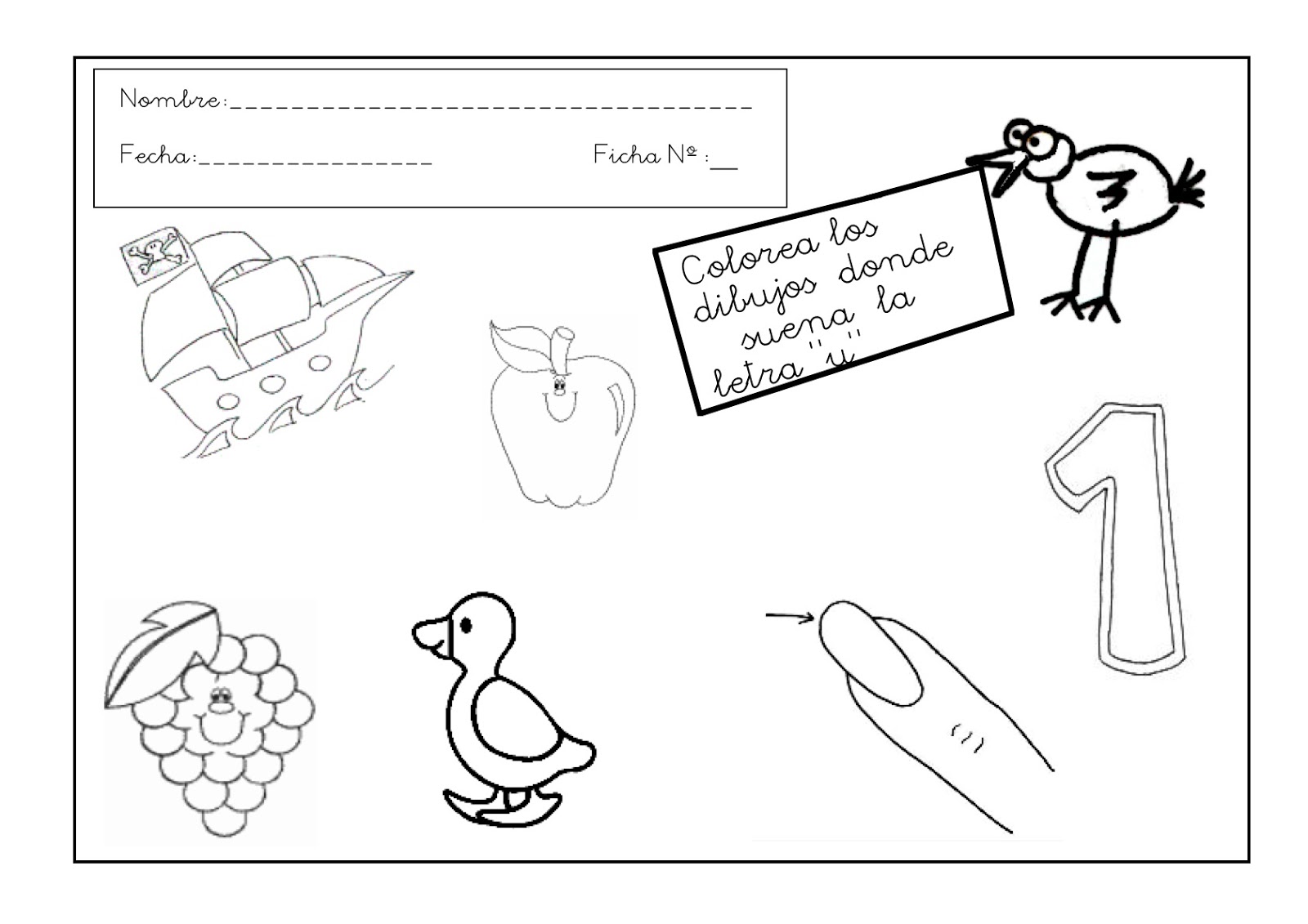 Material educativo para maestros: Actividades de Apresto con la letra U