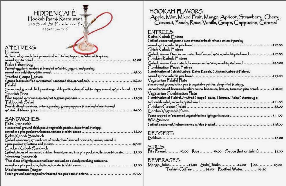Graphic Design: Hidden Cafe Hookah Bar