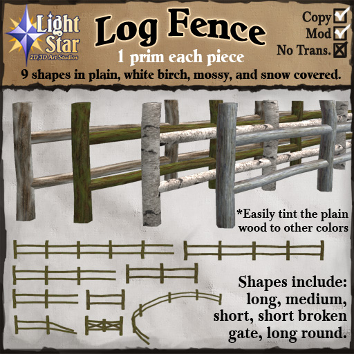 *LightStar Studios: Log Fence