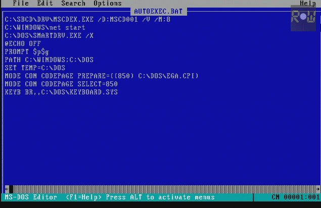 Dica MS-DOS: Como configurar o CONFIG.SYS e o AUTOEXEC.BAT