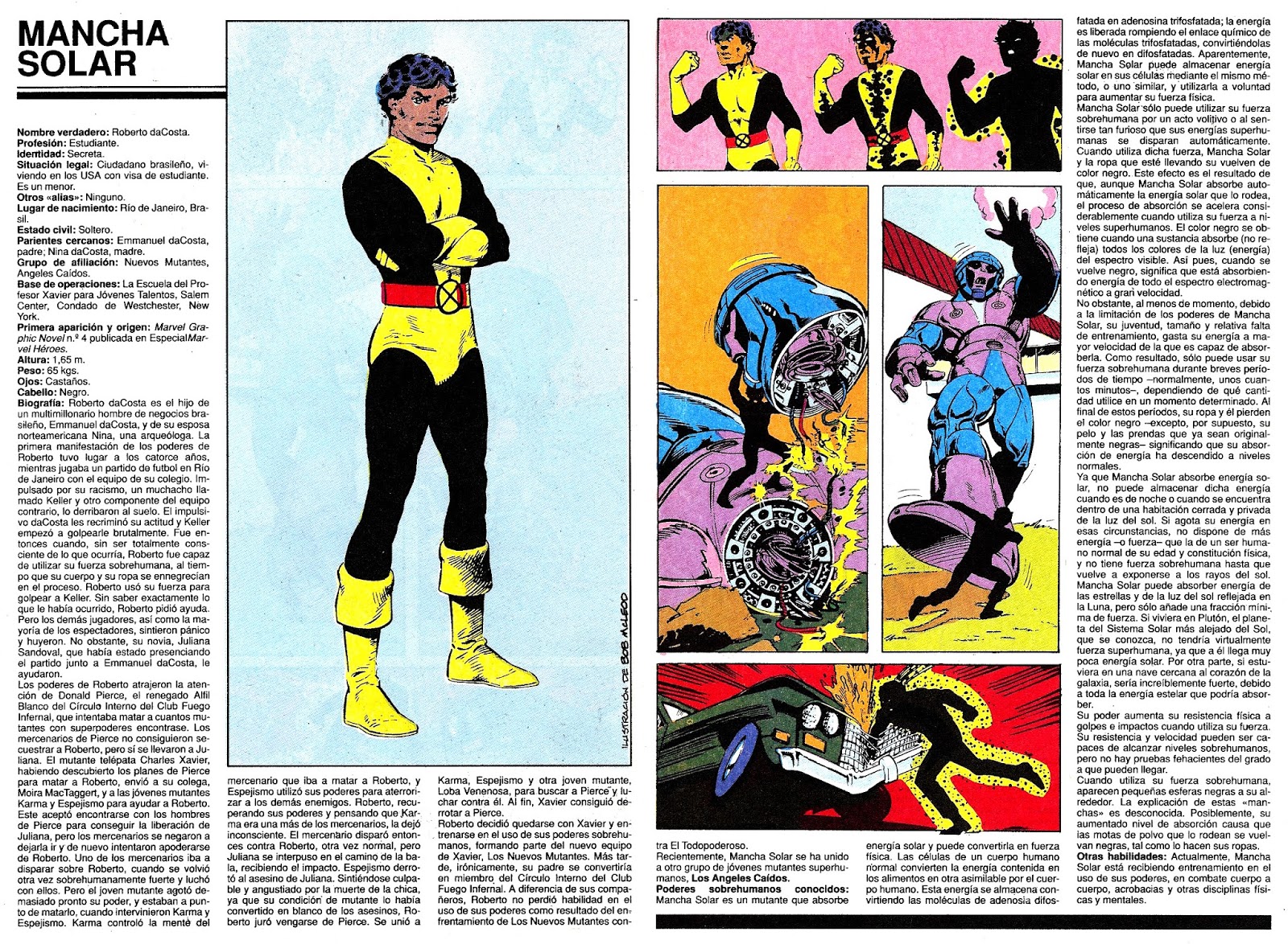 Fichas de Superheroes Marvel y DC: Mancha Solar