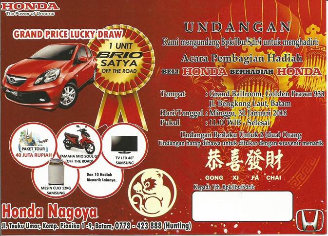 Pembagian Hadiah Lucky Draw 31 Jan 2016 - catur old