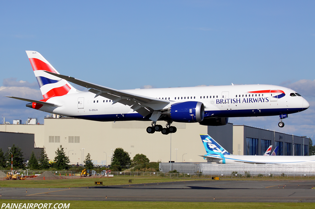 Puget Sound - Boeing Test Flights: G-ZBJA B787-8 British Airways First ...