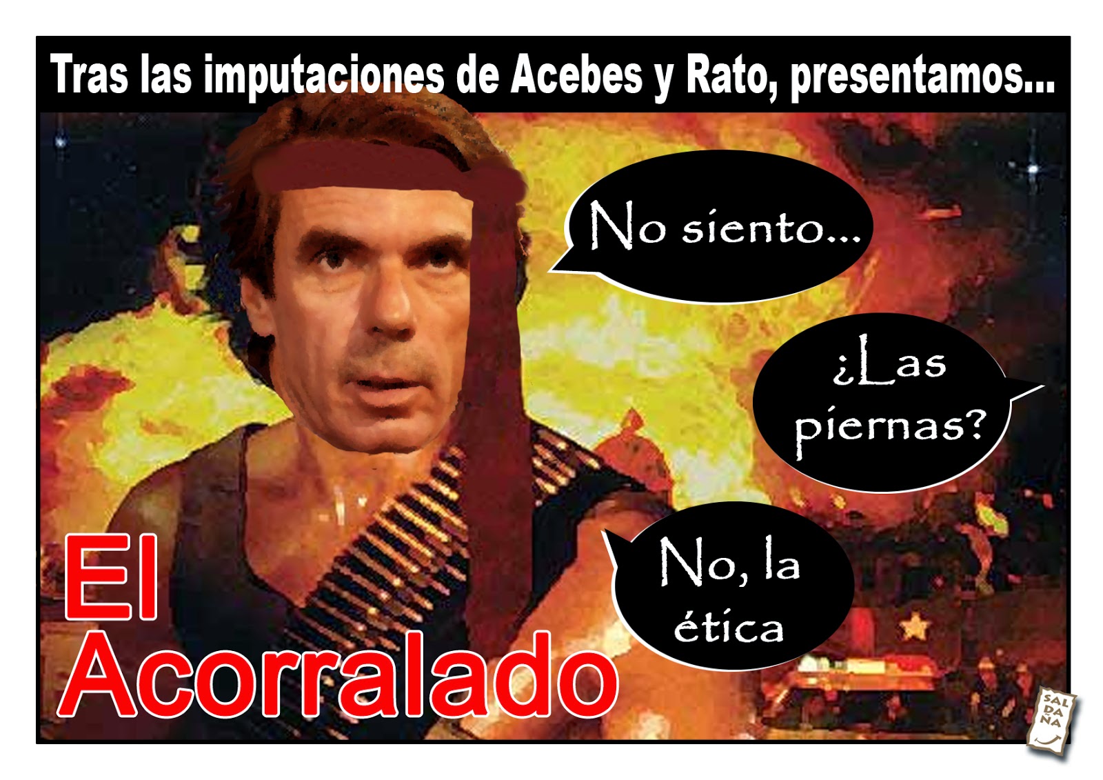 Fernando Saldaña Humor Gráfico: Capítulo 1.176. "Aznar, El Acorralado"