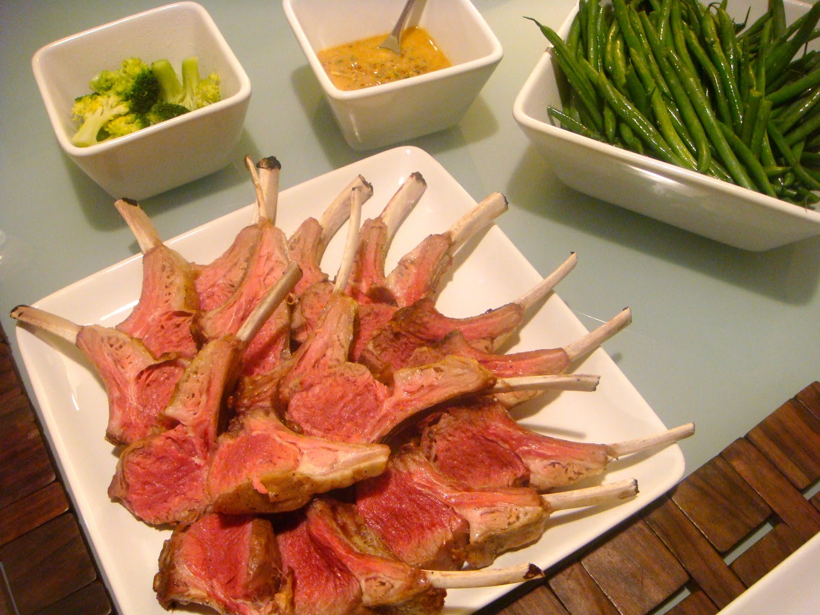 Delicious Dishings: Pan-Roasted Rack Of Lamb With Mustard-Shallot Pan Sauce
