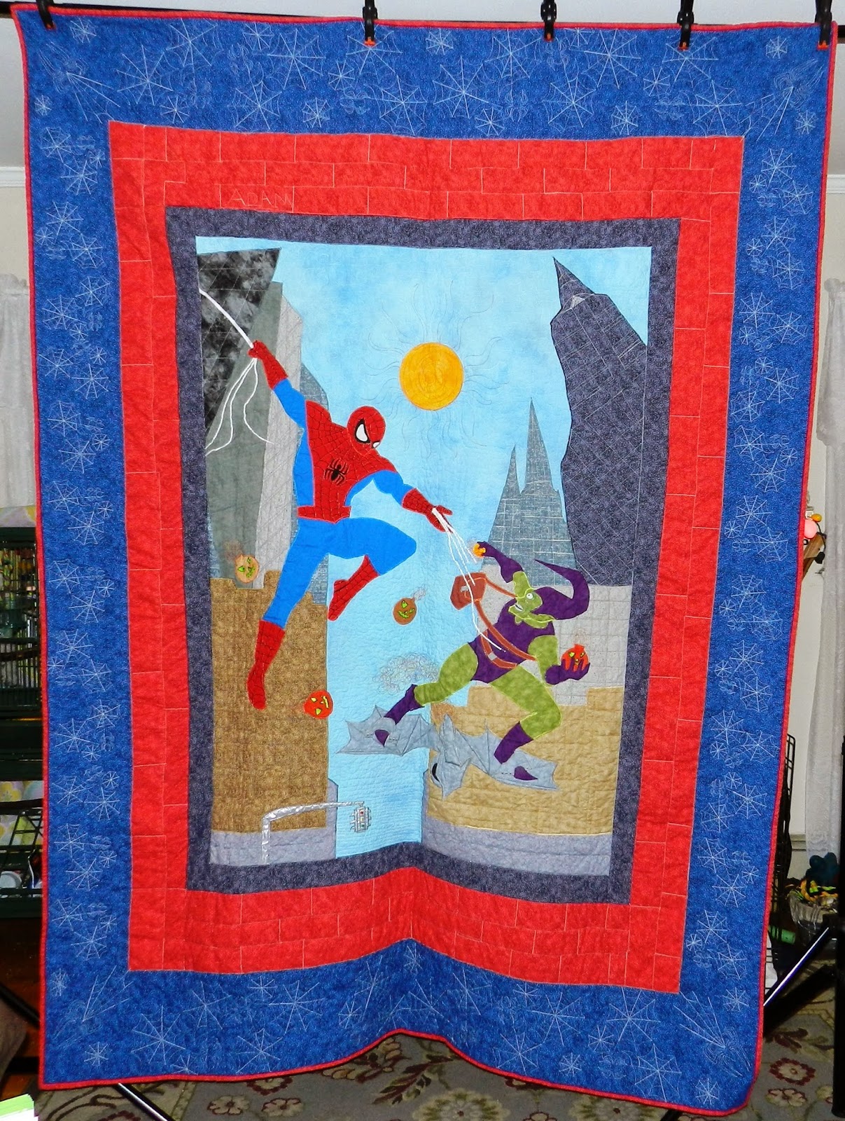 Dinah's Quilts & Embroidery: Spider-Man Quilt