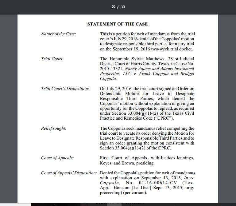 Houston Courts & Cases: District Judge Sylvia Matthews mandamused by ...