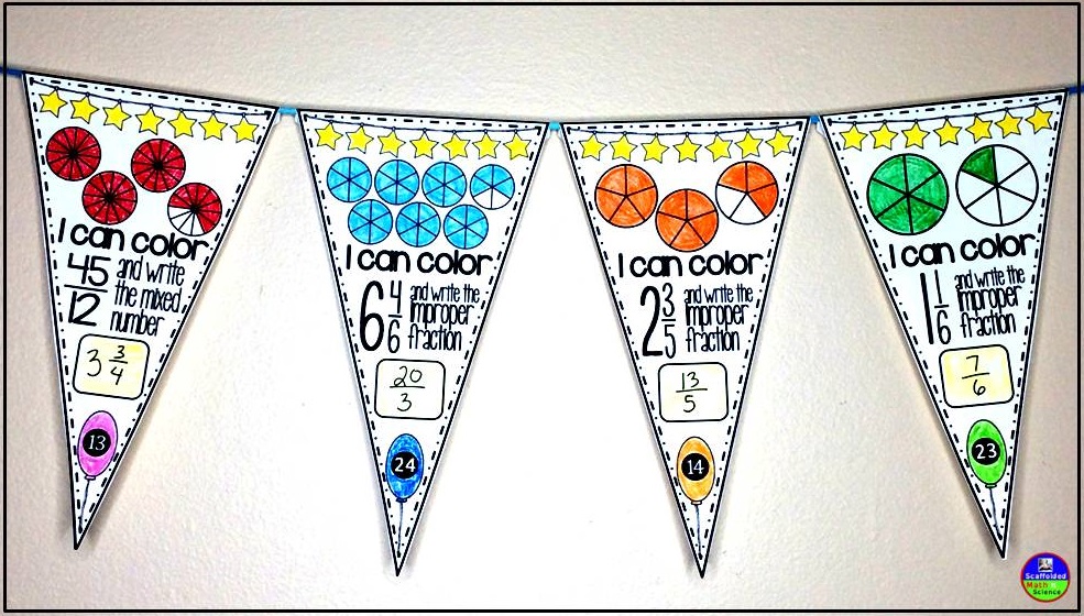 Fraction Pennants for Math! | kidCourses