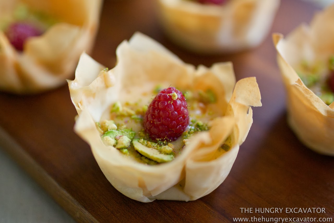 The Hungry Excavator: Rose and Raspberry Filo Tartlets