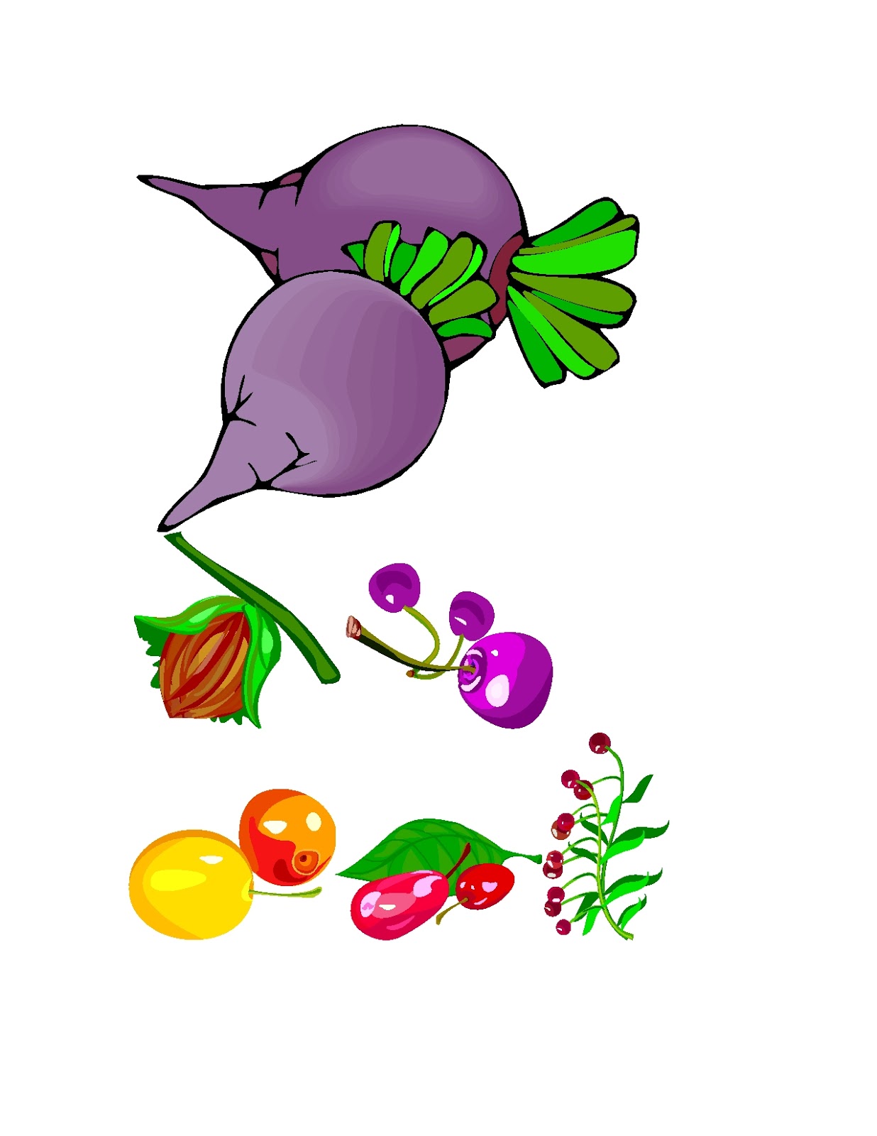 PLANSE colorate cu Fructe si Legume :: Fise de lucru - gradinita si scoala