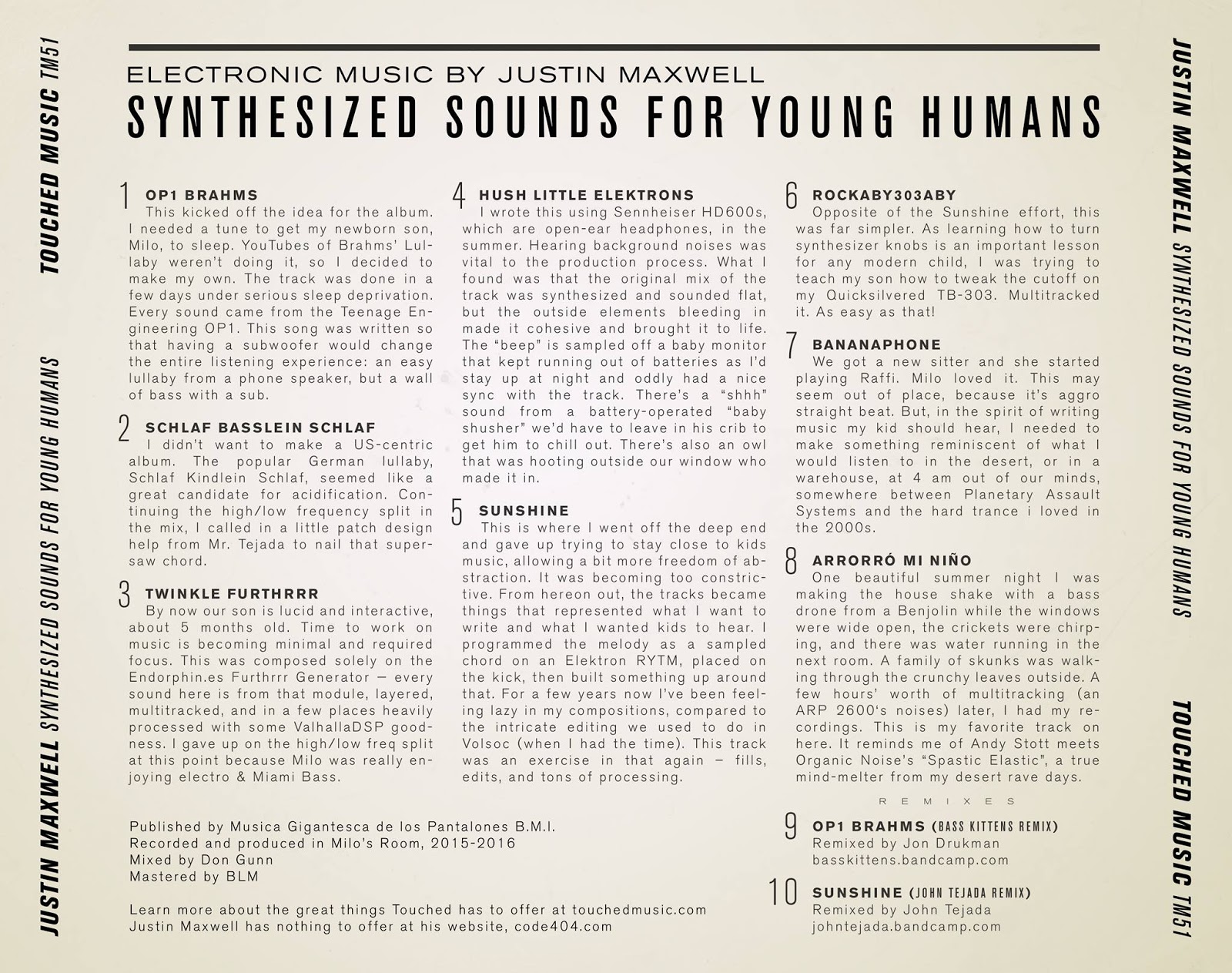 MATRIXSYNTH: Synthesized Sounds For Young Humans by Justin Maxwell