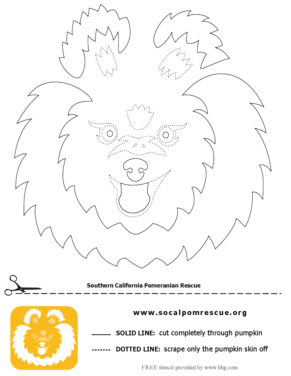 SoCalPomRescue SCPR: Free SCPR 8 x 11 Pomeranian Stencil by bhg