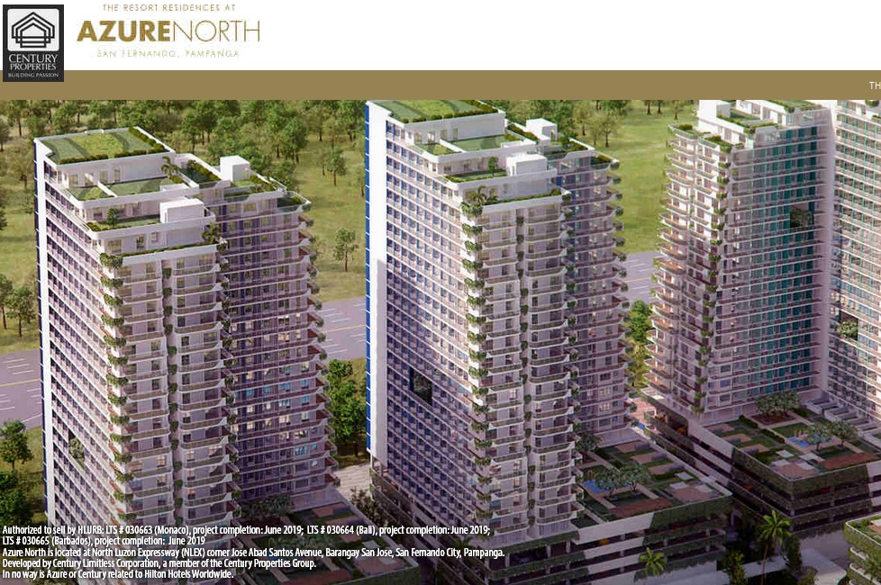 Century Properties Inc.: AZURE NORTH MASTER PLAN AND DEVELOPMENTS