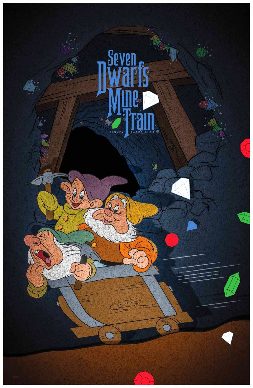Filmic Light - Snow White Archive: Seven Dwarfs Mine Train Poster