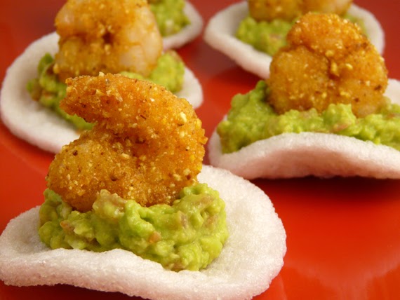 Oh! Qué recetas: Pincho de gamba crujiente sobre cama de guacamole