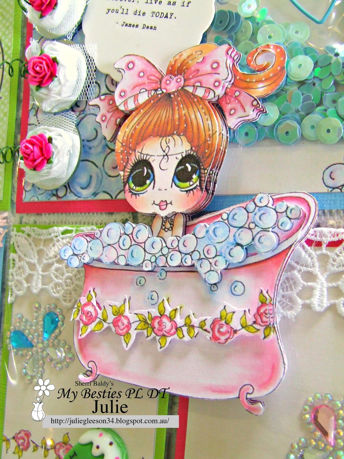 Something Beautiful By Julie: My Besties Bubbles Pocket Letter