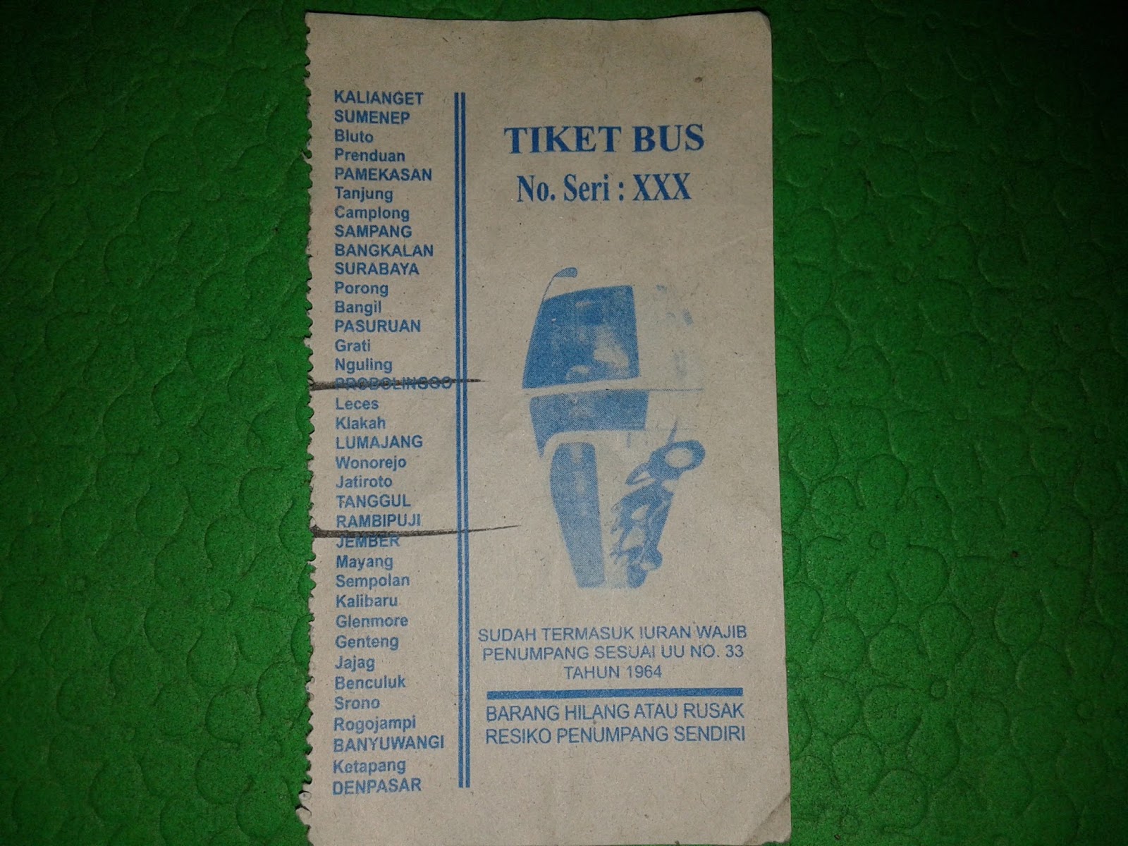 Caper Touring "One Stop Journey": Koleksi Karcis Bus