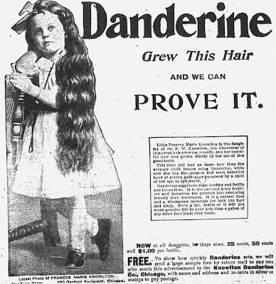 I See by the Papers...: DANDERINE, THE HEAVY PRICE OF LUSTROUS HAIR