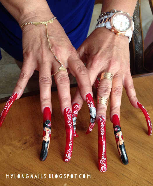 Long Nails: Gladys Vargas super sexy natural long nails - 3