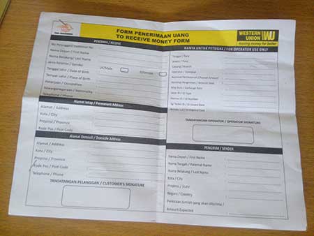 Formulir Baru Western Union Penerima Uang - eMingko Blog