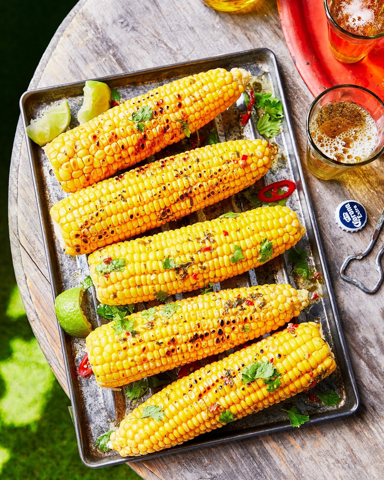 Me, Myself and pie.: Griddled corn with lime, chilli and coriander butter