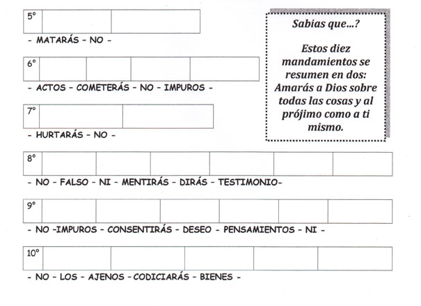 recursos didácticos de religión: RECURSOS DIDÁCTICOS DE LOS 10 MANDAMIENTOS