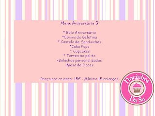 Docinhos da Su: Menus para Festas