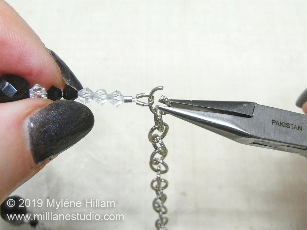 Epoxy Resin Clay Heart Necklace with Swarovski Crystals | Mill Lane Studio