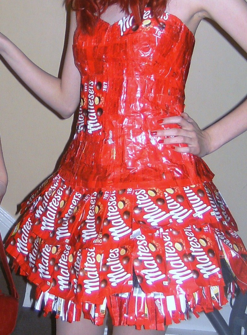 Mrs Minton makes...: "Mum can you make a dress out of sweet wrappers
