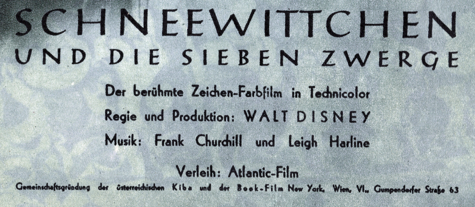 Filmic Light - Snow White Archive: 1948 Austrian Movie Theatre Program