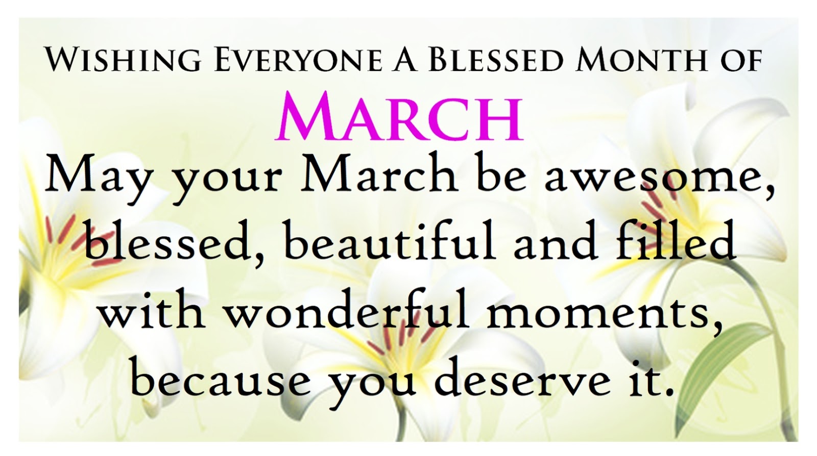 Hello March! Trust in the BLESSINGS of New Beginnings!