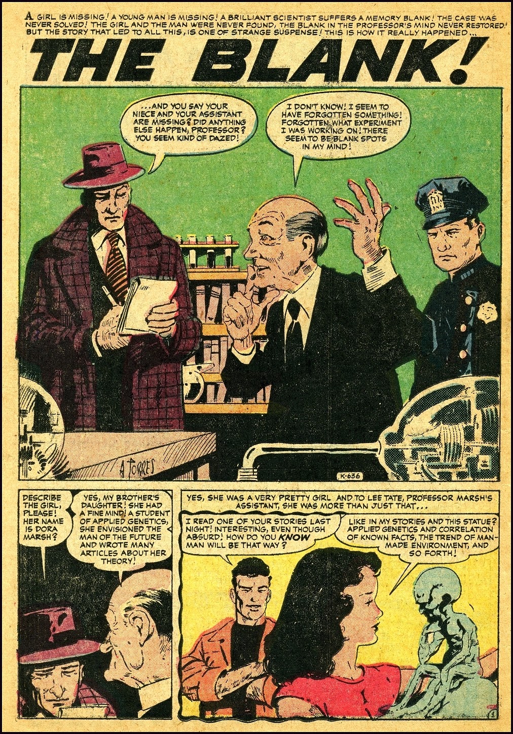 Ominous Octopus Omnibus: "The Blank!" - STRANGE STORIES OF SUSPENSE #12