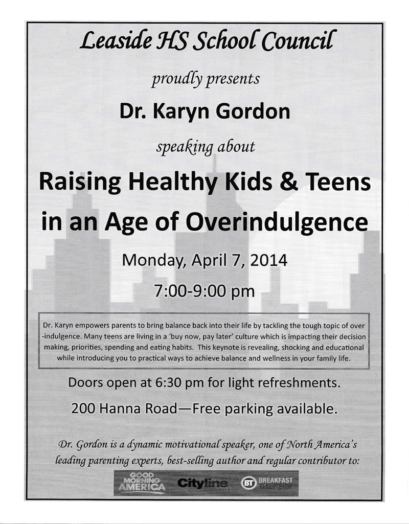 Dr. Karyn Gordon at LHS – April 7th – Bonnie Byford Real Estate Ltd ...