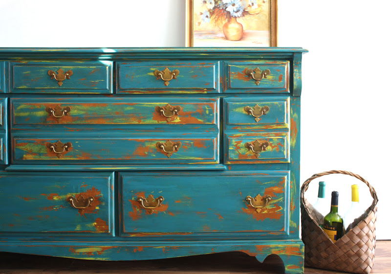 The Turquoise Iris ~ Furniture & Art: Teal Buffet / Dresser