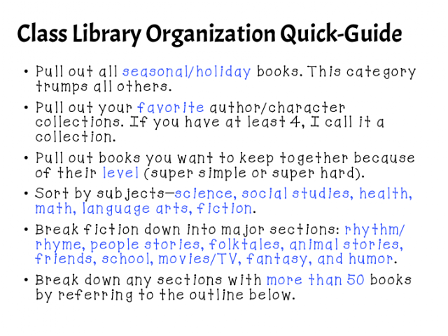 Not very fancy: Guide to Classroom Library Organization