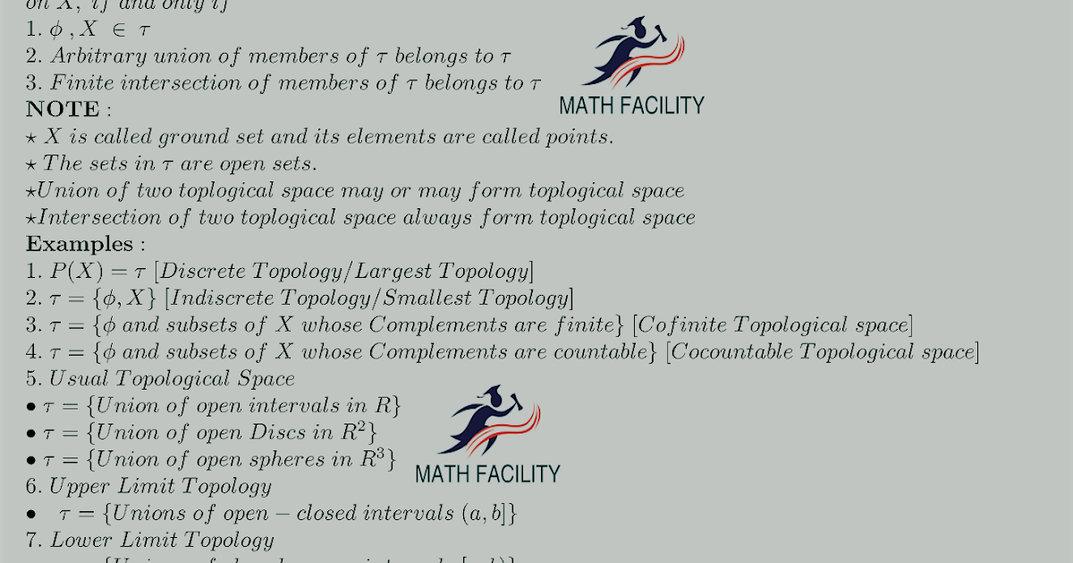 MATH FACILITY: TOPOLOGY SHORT NOTES 1