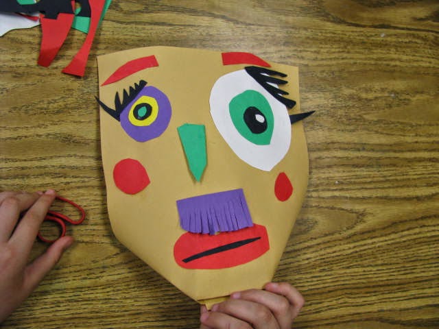One Happy Art Teacher: Asymmetrical Masks = Kinda Creepy Masks