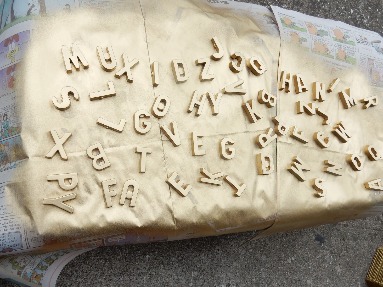 Kelsey's Craft Corner: Gold Magnetic Alphabet