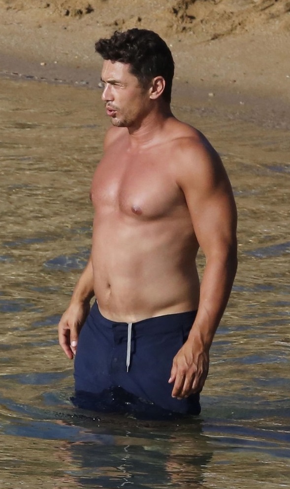 VJBrendan.com: James Franco on the beach on the island of Mykonos, Greece