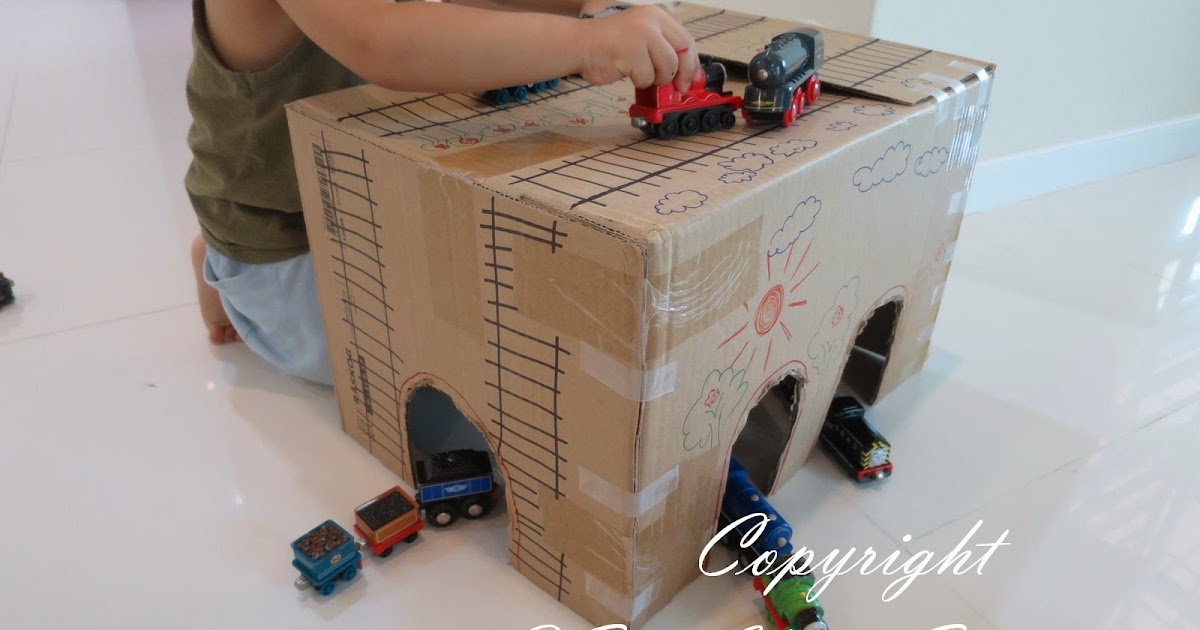 Shu-Yin's Sanctuary: Kid's Art & Craft: Cardboard Box Tunnels and Railroads
