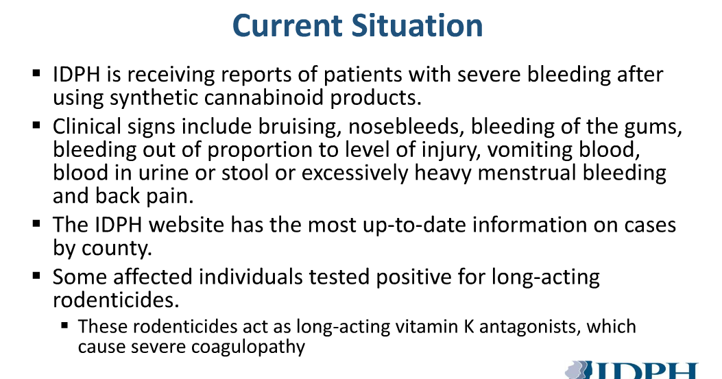 Avian Flu Diary: IDPH Synthetic Cannabinoids Update & Brief Webinar