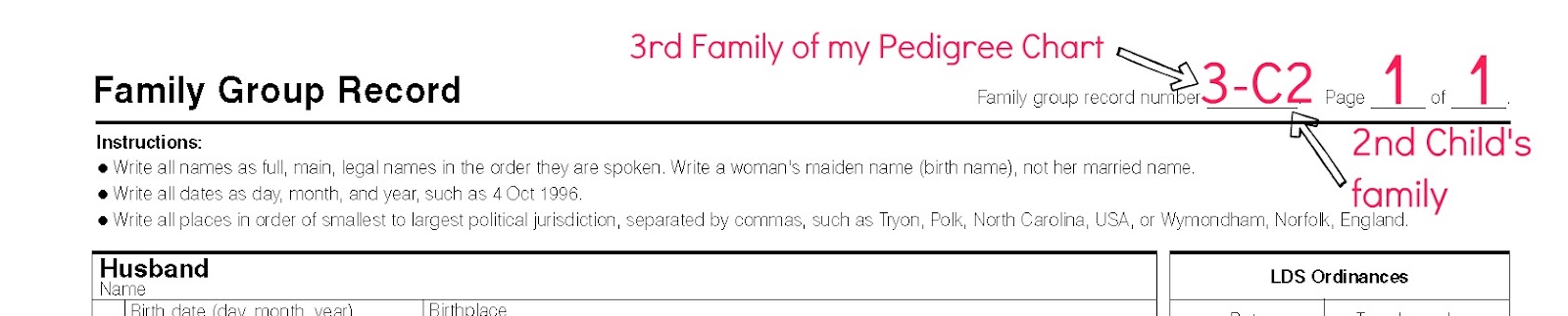 Family Group Record Numbering