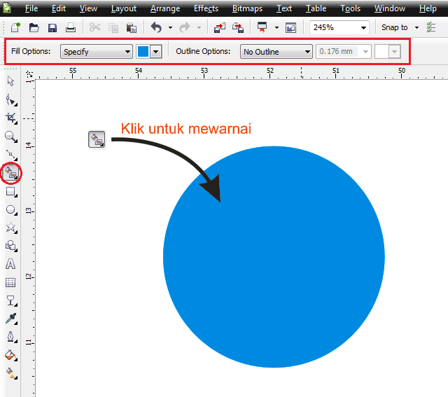 Cara Mewarnai Objek Fill, Outline, dan Fountain Fill di CorelDRAW X4 ...