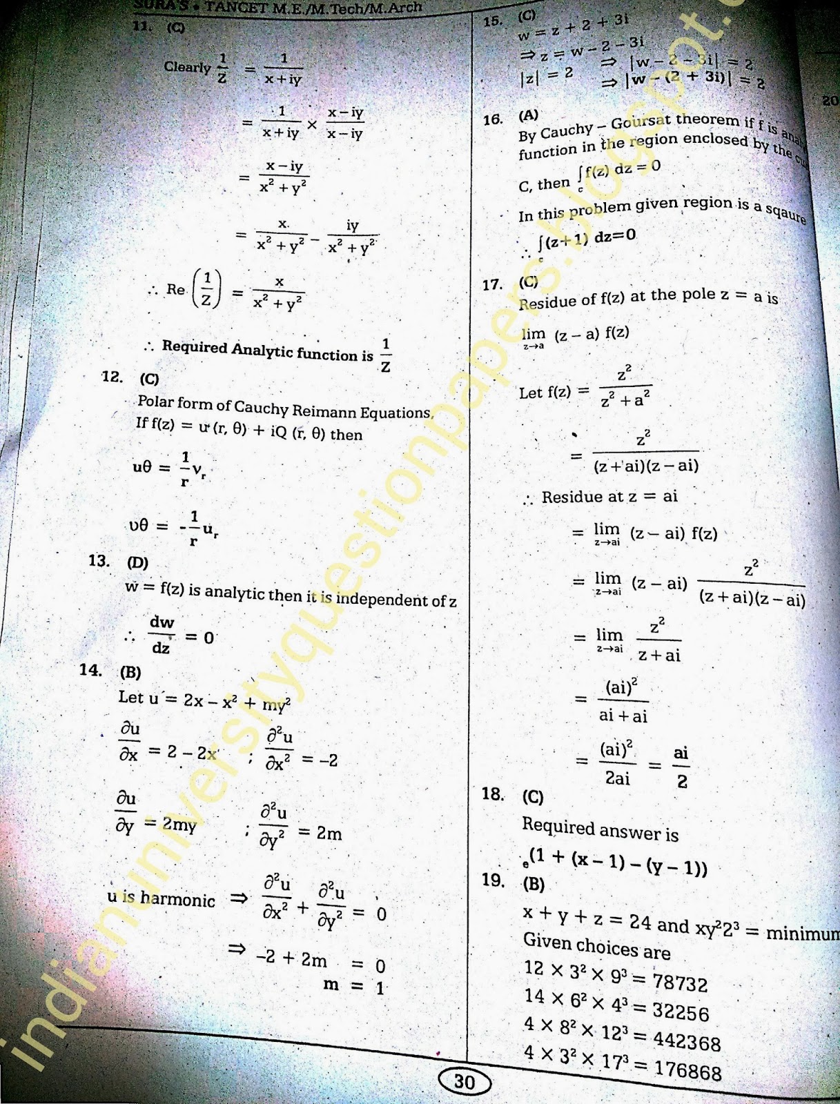 Anna University TANCET-2005 solved question paper for M.E/M.Tech/M.Arch ...