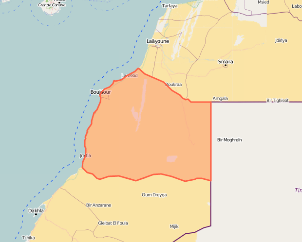 Province de Boujdour - Maroc Maps