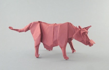 origami Cow Llanque 3D ~ origami instructions art and craft ideas