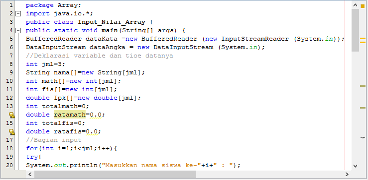 Program Menghitung Rata-Rata dan IPK dengan Array Java | BelajarKuliahKomputer