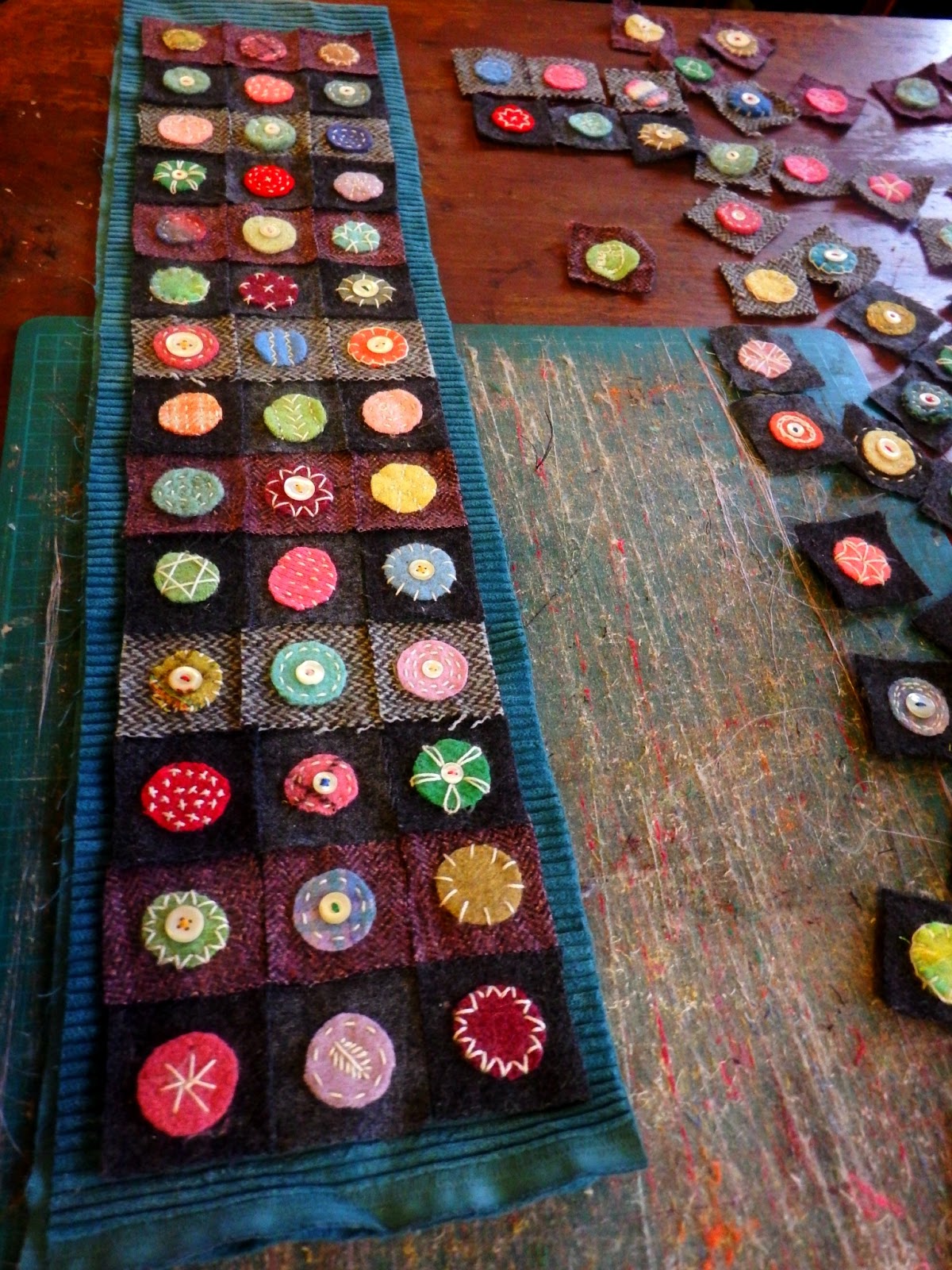 Wonky Patchwork: Wool Squares Patchwork Scarf