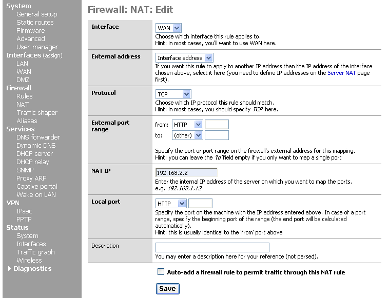 NET MAX: Firewall En mOnOwall