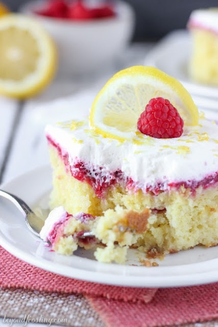 LEMON RASPBERRY POKE CAKE | Hobbies Cooking